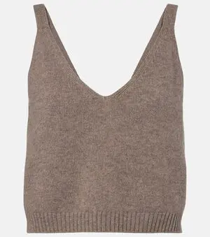 LISA YANG Violia Cashmere Crop Top - Grey