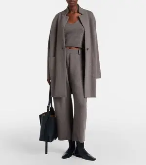 LISA YANG Violia Cashmere Crop Top - Grey