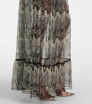 Rabanne Embellished Off-shoulder Gown