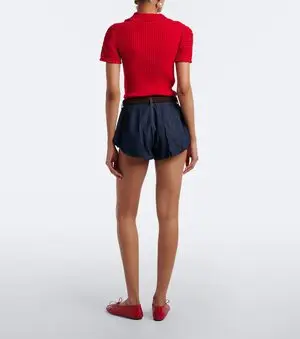 FRAME The Shell Denim Shorts - Blue