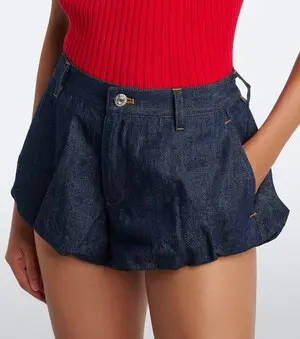 FRAME The Shell Denim Shorts - Blue