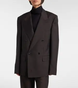 Gucci Pinstripe Wool And Mohair Double-breasted Blazer