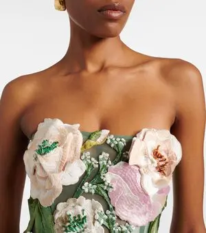 LEO LIN Roselle Floral-appliqué Mini Dress