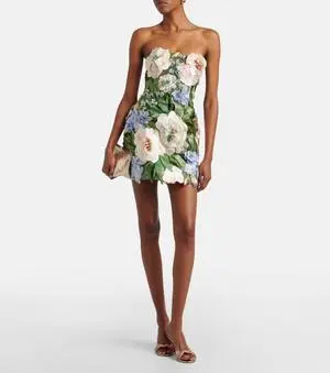 LEO LIN Roselle Floral-appliqué Mini Dress