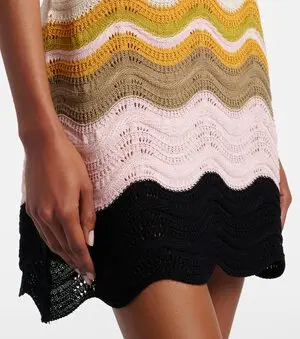 La DoubleJ Chevron Crochet Cotton Polo Dress