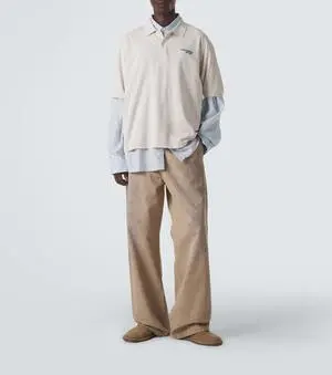 Acne Studios Cotton Twill Wide-leg Pants - Beige