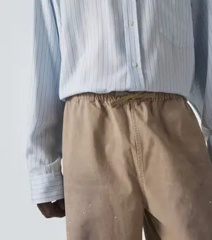 Acne Studios Cotton Twill Wide-leg Pants - Beige