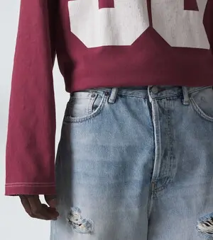 Acne Studios Distressed Denim Bermuda Shorts