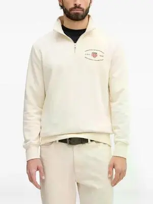 Gant Quarter-zip Sweatshirt With Chest Embroidery
