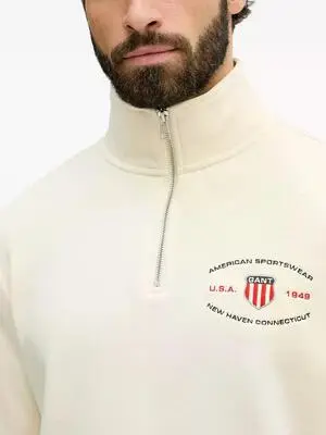 Gant Quarter-zip Sweatshirt With Chest Embroidery
