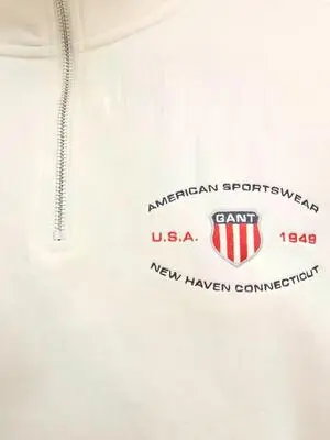 Gant Quarter-zip Sweatshirt With Chest Embroidery