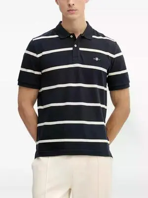 Gant Striped Short-sleeve Polo Shirt - Blue