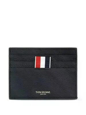Thom Browne Pebble-grain Striped-tab Card Holder