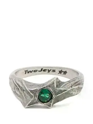 TWOJEYS Star Motif Crystal Ring - Silver