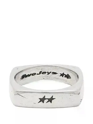 TWOJEYS Star-engraved Square Ring - Silver