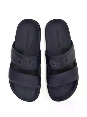 FERRAGAMO Gancini Calfskin Slides - Blue