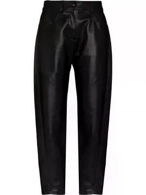 Stella McCartney Straight-leg Faux-leather Trousers - Black