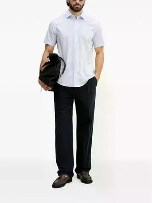 Gant Vertical-stripe Short-sleeve Shirt - Blue