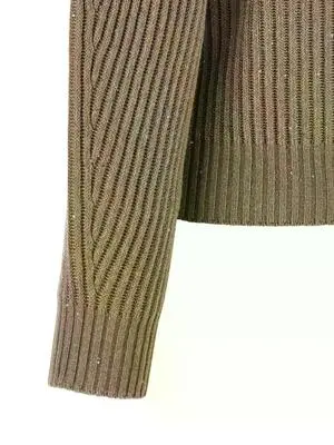 Brunello Cucinelli Sequin-embellished Rib-knit Sweater