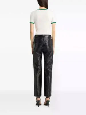 COURREGES Logo-embroidered Contrast-trim T-shirt
