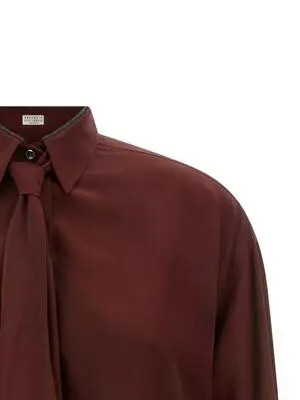 Brunello Cucinelli Monile-embellished Silk Shirt