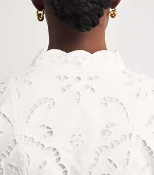 Alice + Olivia Embroidered Lucy Mini Shirt Dress