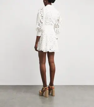 Alice + Olivia Embroidered Lucy Mini Shirt Dress