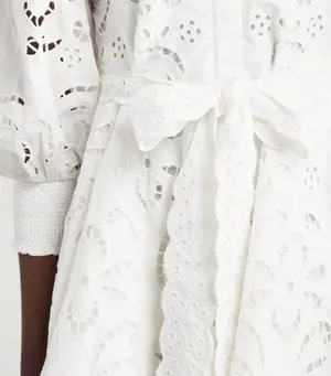 Alice + Olivia Embroidered Lucy Mini Shirt Dress