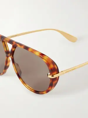 Bottega Veneta Drop Aviator Sunglasses - Tortoiseshell