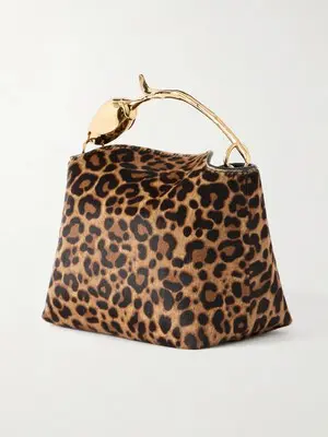 Erdem Bloom Mini Leopard Print Calf Hair Clutch - Multi