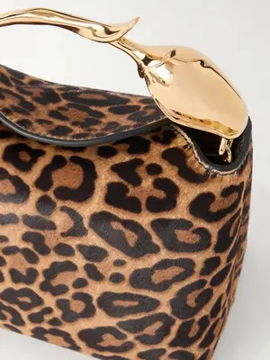 Erdem Bloom Mini Leopard Print Calf Hair Clutch - Multi