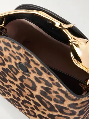 Erdem Bloom Mini Leopard Print Calf Hair Clutch - Multi