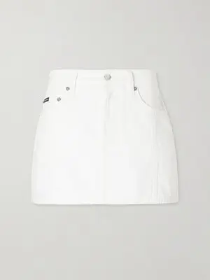 Dolce & Gabbana Denim Mini Skirt - White
