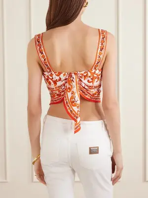 Dolce & Gabbana Printed Silk Twill Top