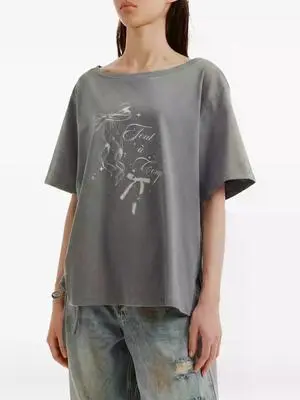 TOUT A COUP Tout À Coup Bow-print T-shirt - Grey