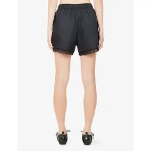 GANNI Lace Hem Linen Shorts
