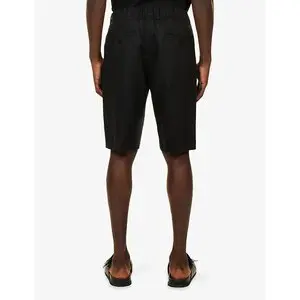 Nn07 Nn.07 Pleated Linen Shorts - Black