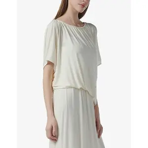 LEEM Asymmetrical Loose-fit Modal-jersey Top