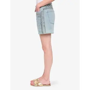 Zadig&Voltaire Stud-embellished Denim Shorts - Light Blue