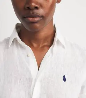 Polo Ralph Lauren Linen Short Sleeve Shirt - White