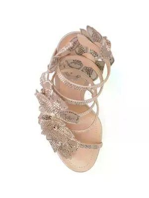 Rene Caovilla 130mm Crystal-embellished Floral Platform Sandals