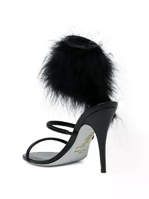 Rene Caovilla 100mm Juniper Feather Sandals