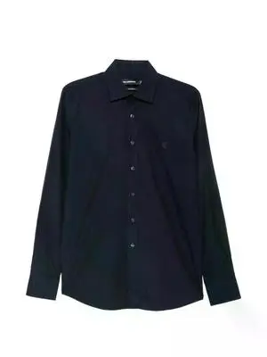 Karl Lagerfeld Floral-embroidered Shirt - Blue