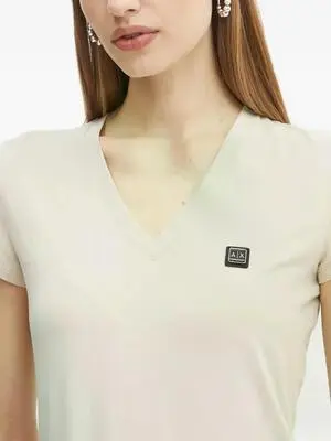 Armani Exchange V-neck Logo Patch T-shirt