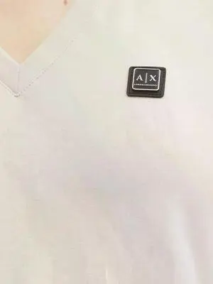 Armani Exchange V-neck Logo Patch T-shirt