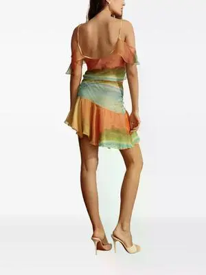 DONDE ESTEBAN Formentera Silk Landscape Print Top