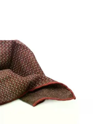 Brunello Cucinelli Geometric-pattern Pocket Square - Red