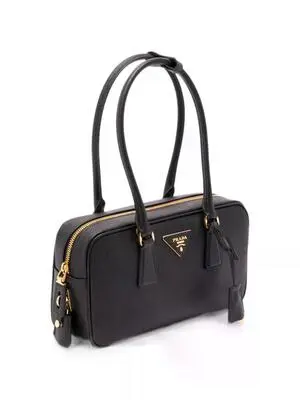 Prada Enamel Triangle Logo Tote Bag