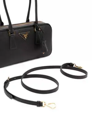 Prada Enamel Triangle Logo Tote Bag