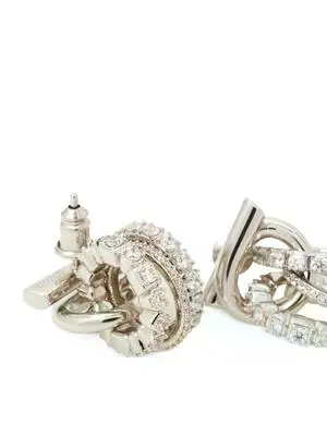 FERRAGAMO Gancini Crystal Earrings - Silver